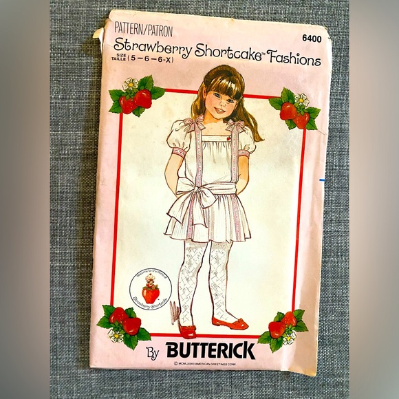 Butterick | Other | Vintage Strawberry Shortcake Sewing Pattern Dress ...